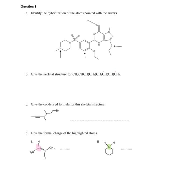 [solved] A Identify The Hybridization Of The Atoms Pointe