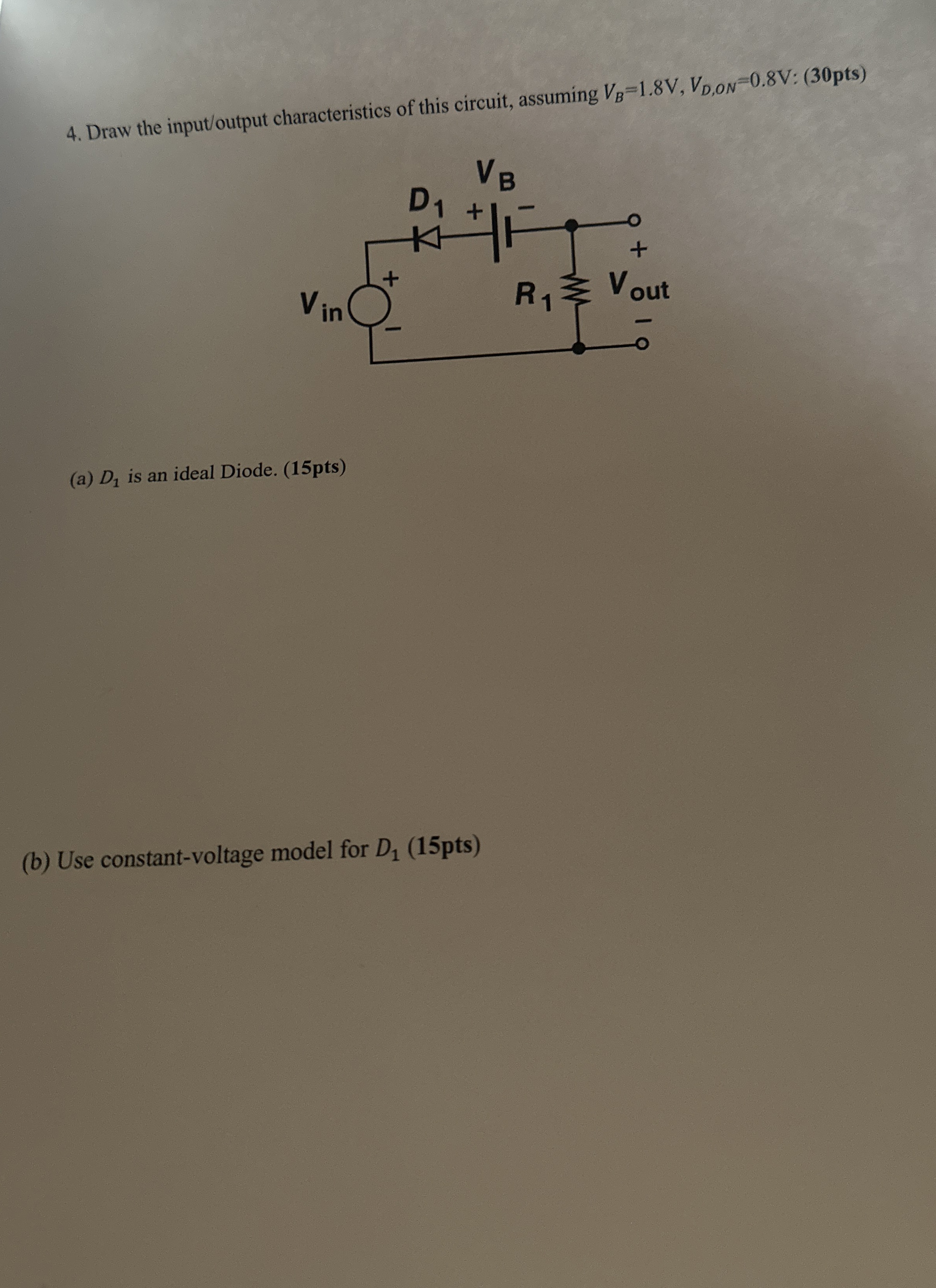 Solved Draw the input/output characteristics of this | Chegg.com