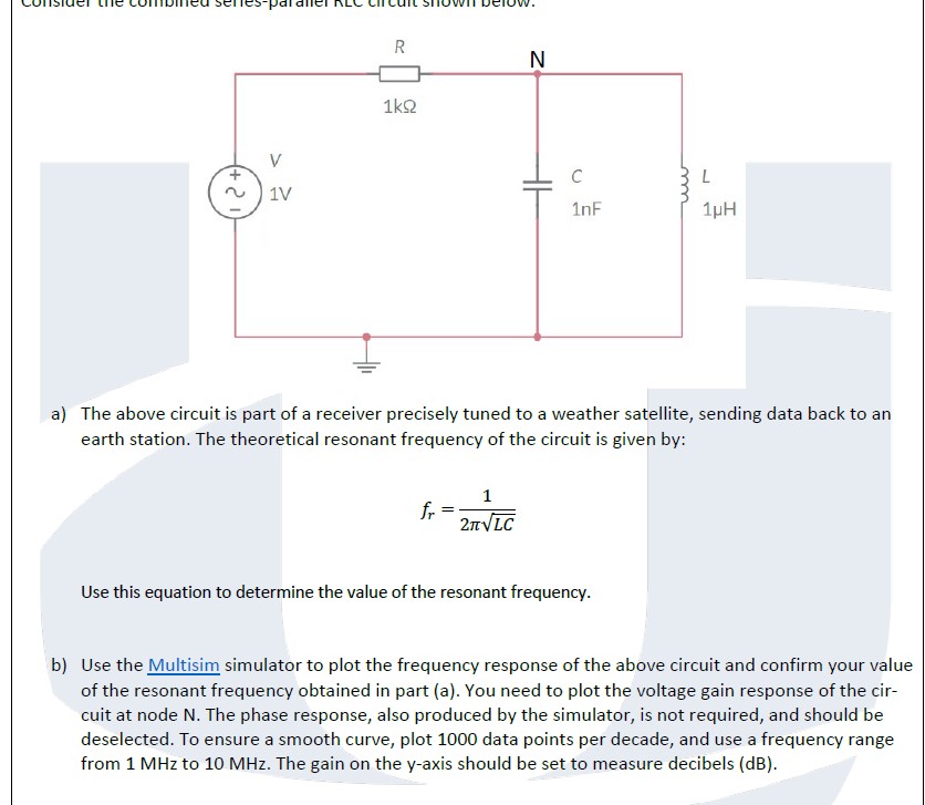 Solved PART B PLEASEb) ﻿Use the Multisim simulator to plot | Chegg.com
