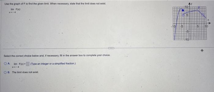 Solved Use the gragh of F to find the given limi. Whan | Chegg.com