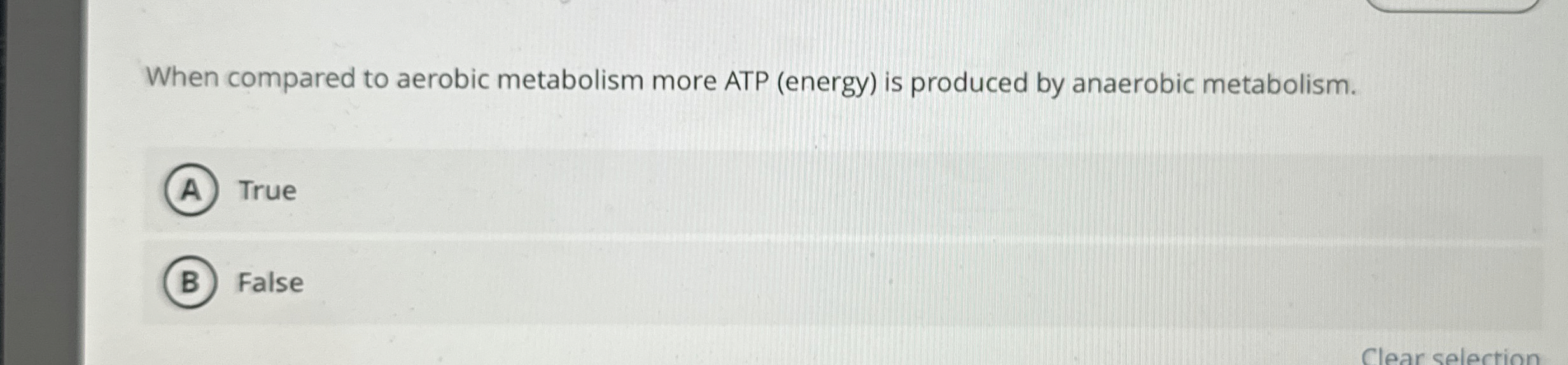 Solved When compared to aerobic metabolism more ATP (energy) | Chegg.com