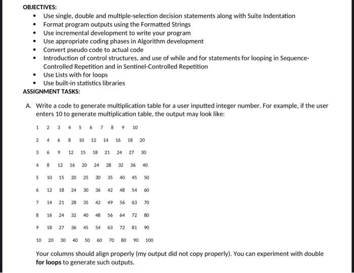 OBJECTIVES: - Use single, double and | Chegg.com