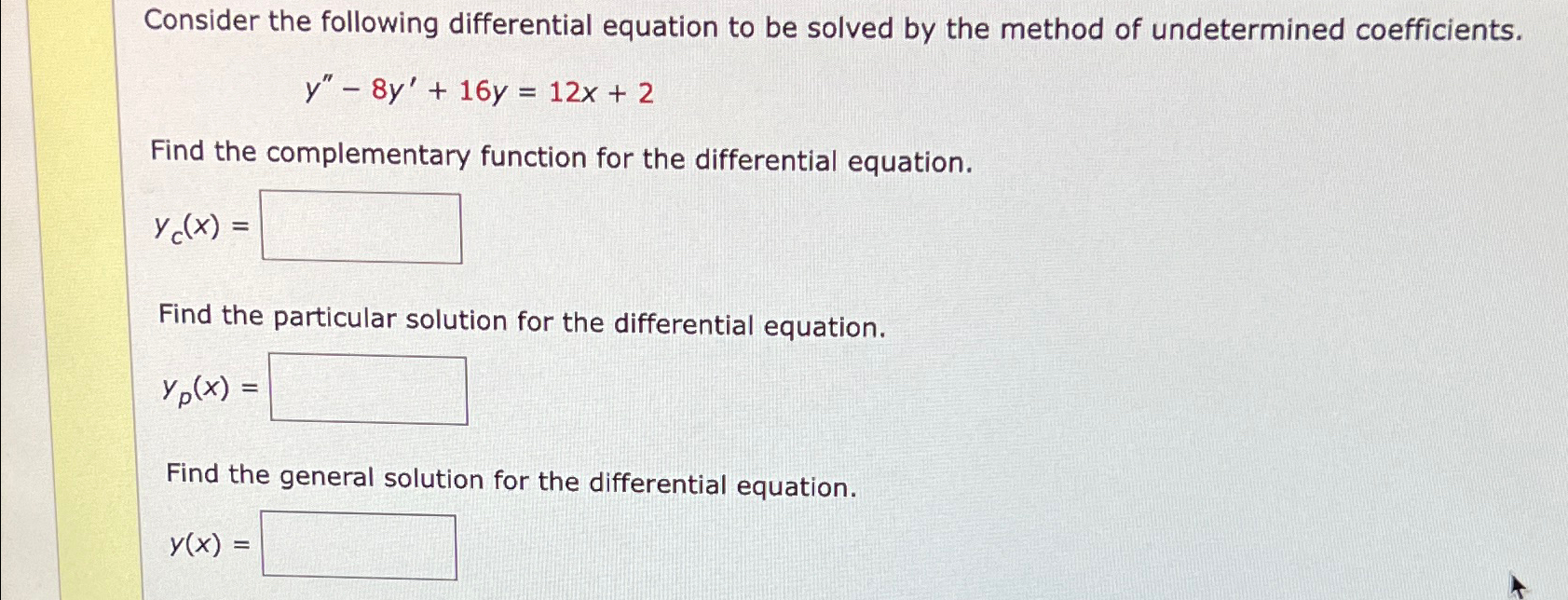 Consider the following differential equation to be | Chegg.com