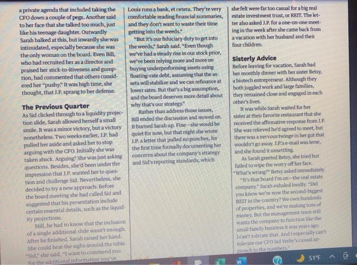 Solved Foto inally, Sarah thought. J.P. Offutt, the CEO, | Chegg.com