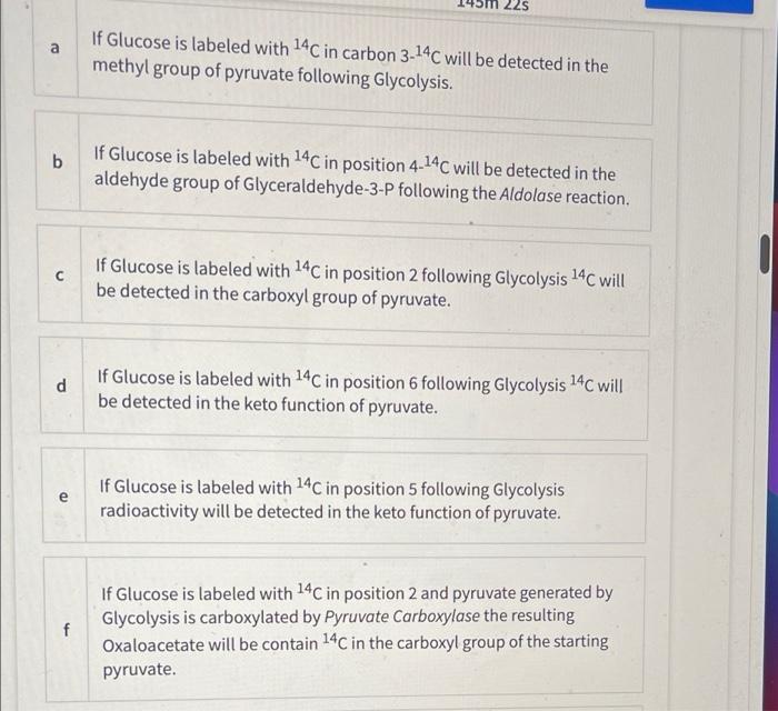 Solved 225 a If Glucose is labeled with 14C in carbon 3-14C | Chegg.com