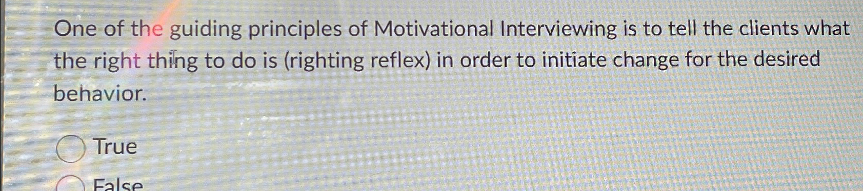 Solved One of the guiding principles of Motivational | Chegg.com