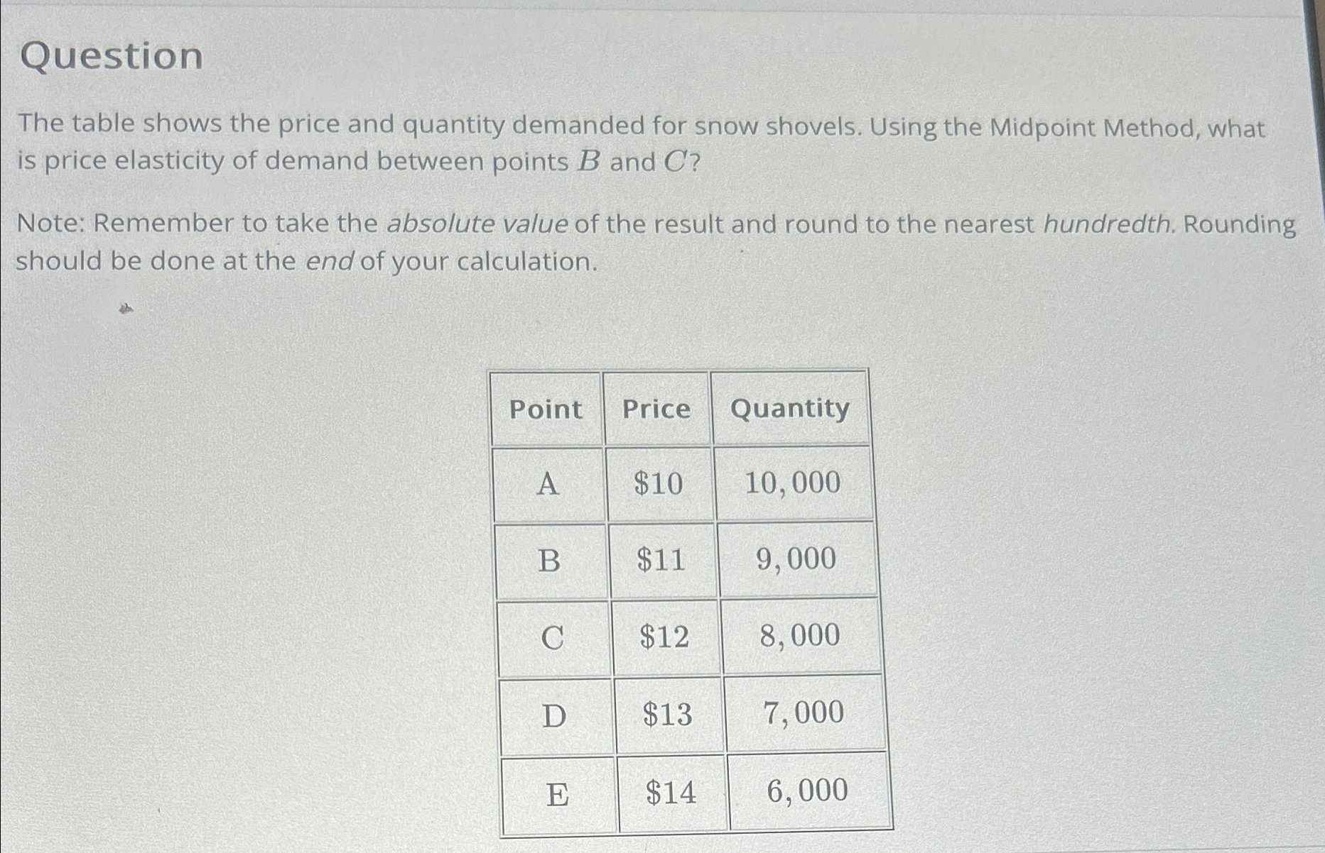 Solved QuestionThe table shows the price and quantity | Chegg.com