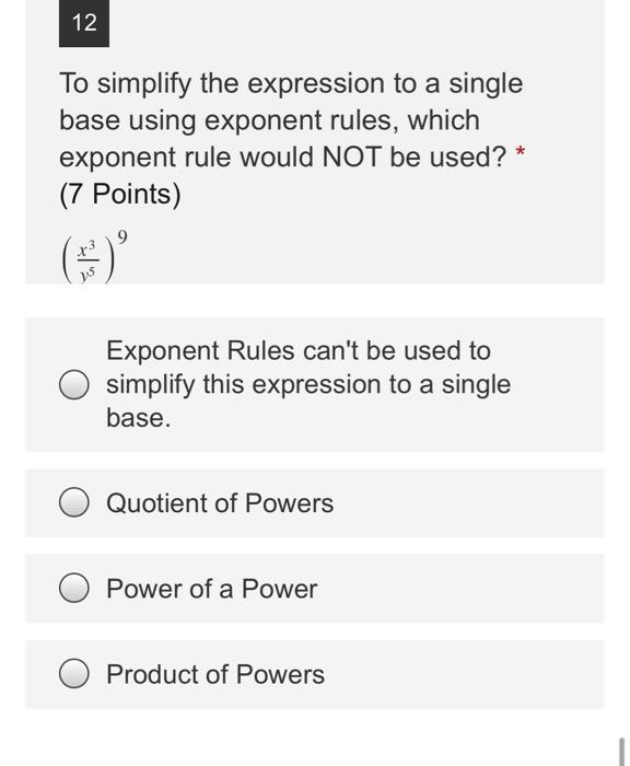 Solved 14 Using an exponent rule to simplify the expression, | Chegg.com
