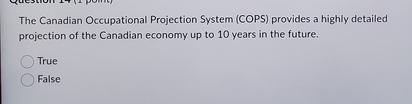 Solved The Canadian Occupational Projection System (COPS) | Chegg.com