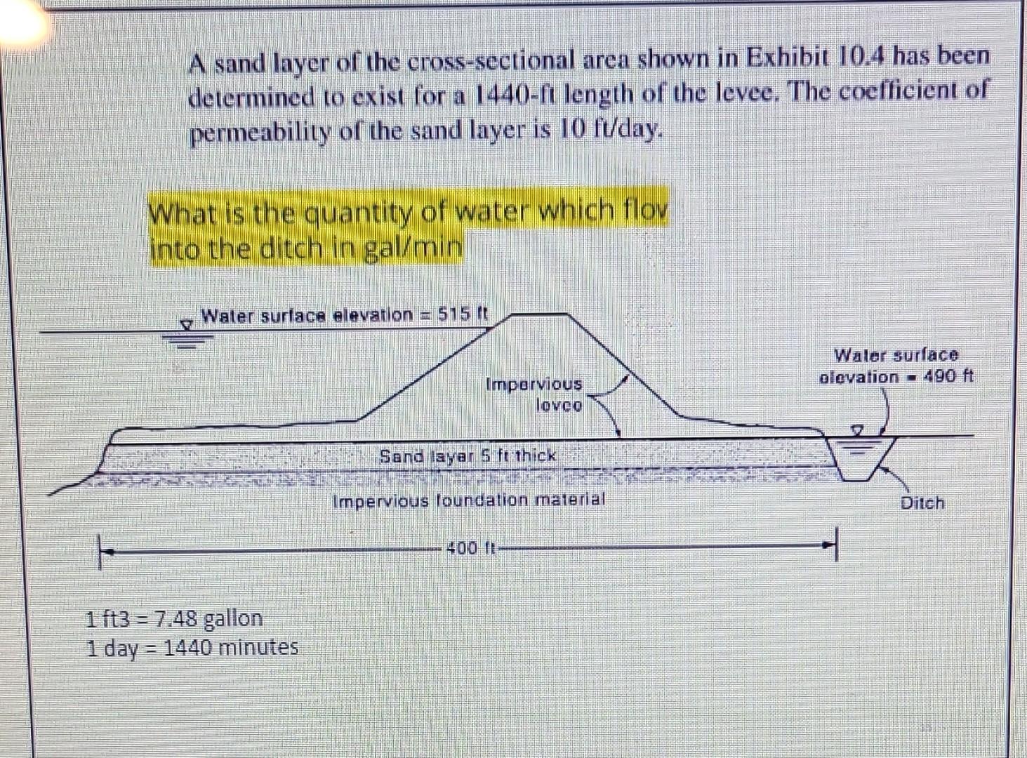 Solved 1. Compute the hydraulic gradient. 2. Compute the | Chegg.com