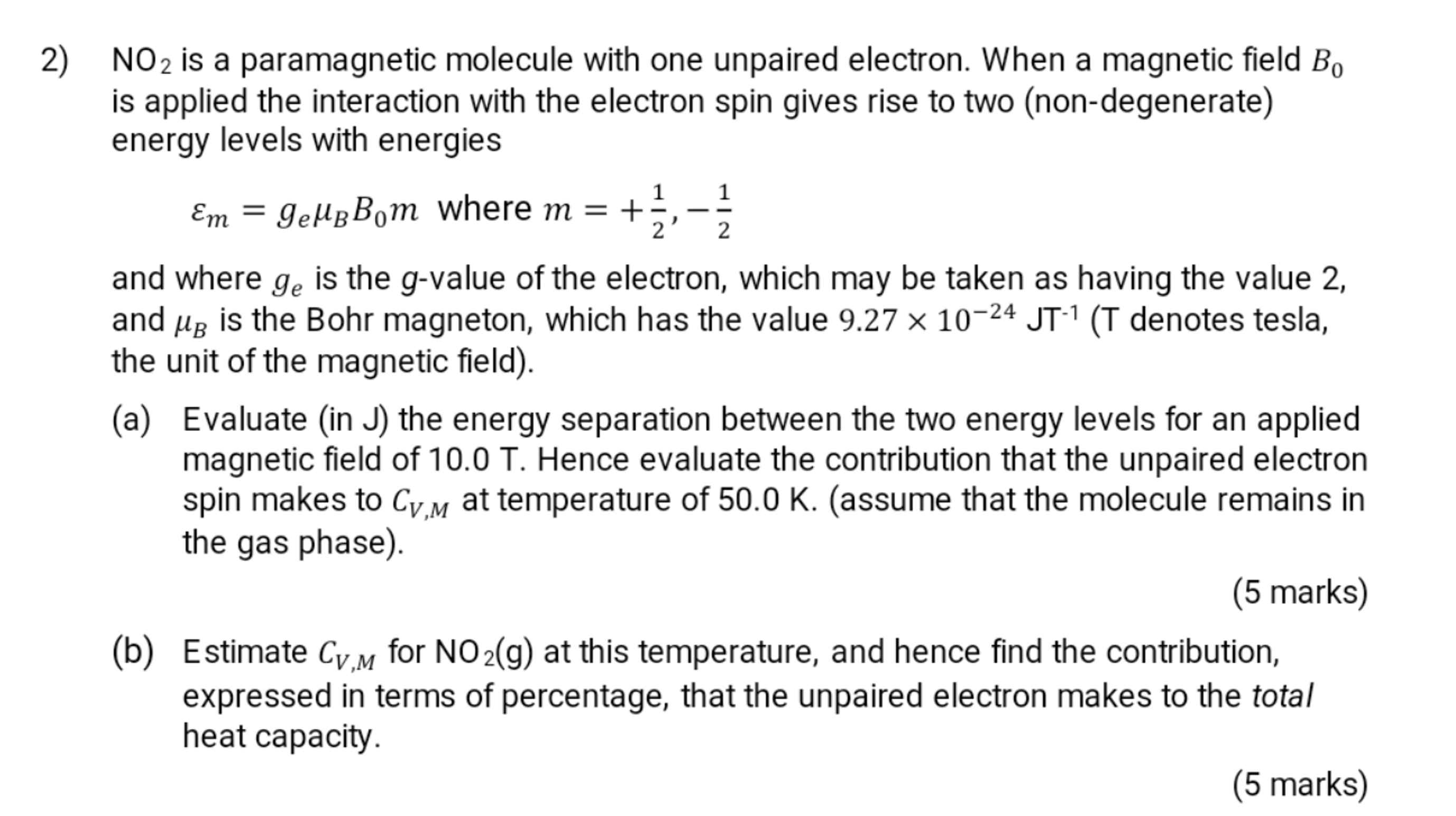 Solved NO2 ﻿is a paramagnetic molecule with one unpaired | Chegg.com