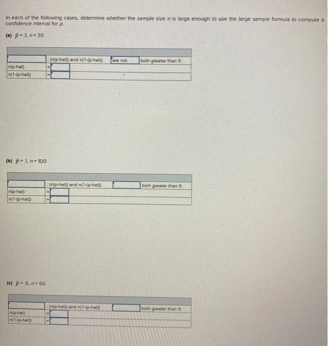 Solved In each of the following cases, determine whether the | Chegg.com