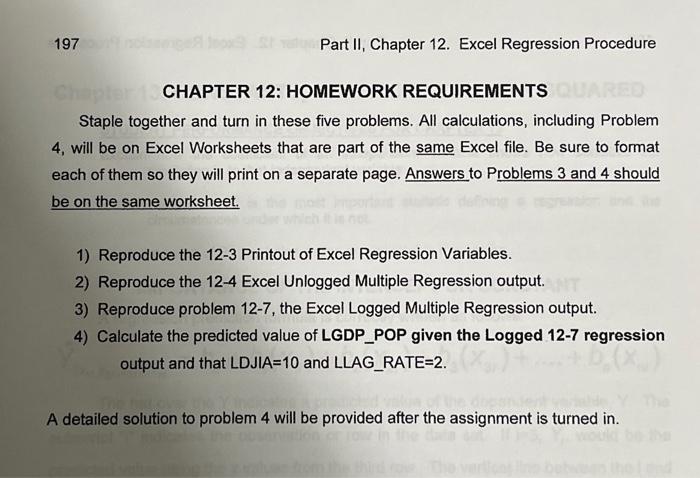 CHAPTER 12: HOMEWORK REQUIREMENTS Staple together and | Chegg.com