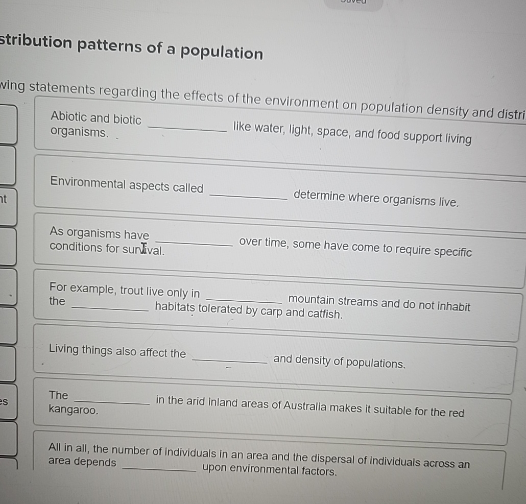 Solved stribution patterns of a populationwing statements | Chegg.com