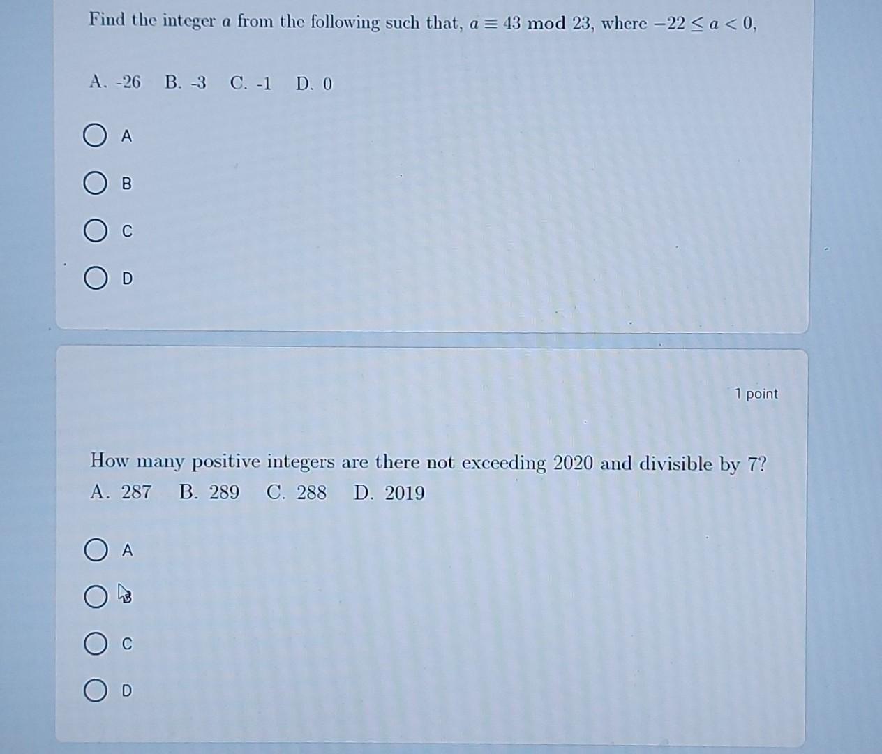 Solved Find the integer a from the following such that, a = | Chegg.com