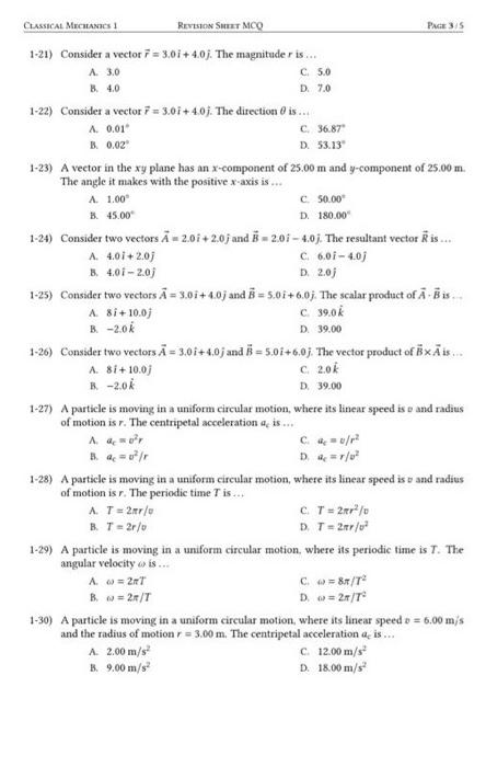 Solved Consider two vectors A=3.0i^+4.0j and B=5.0i^+6.0j^. | Chegg.com