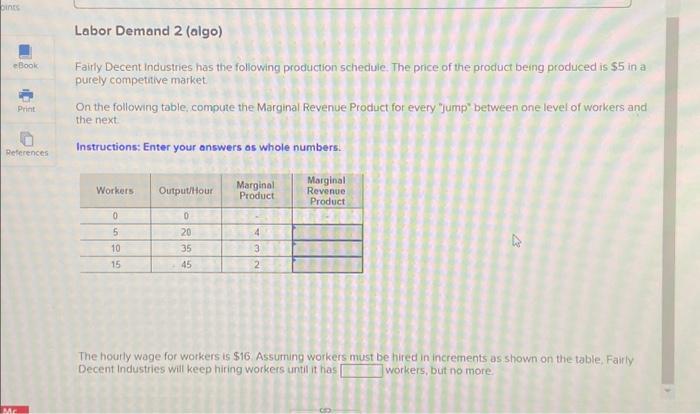 Solved pints eBook Print References Mc Labor Demand 2 (algo) | Chegg.com