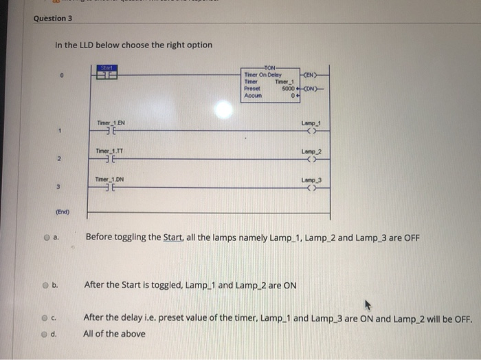 Solved Question 3 In the LLD below choose the right option | Chegg.com