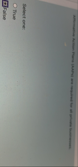 Solved Affirmative Action Plans (AAPs) ﻿are required for all | Chegg.com