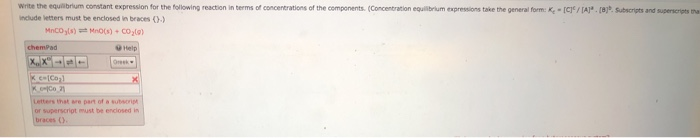 Solved A ". Subscripts and superscripts write the | Chegg.com