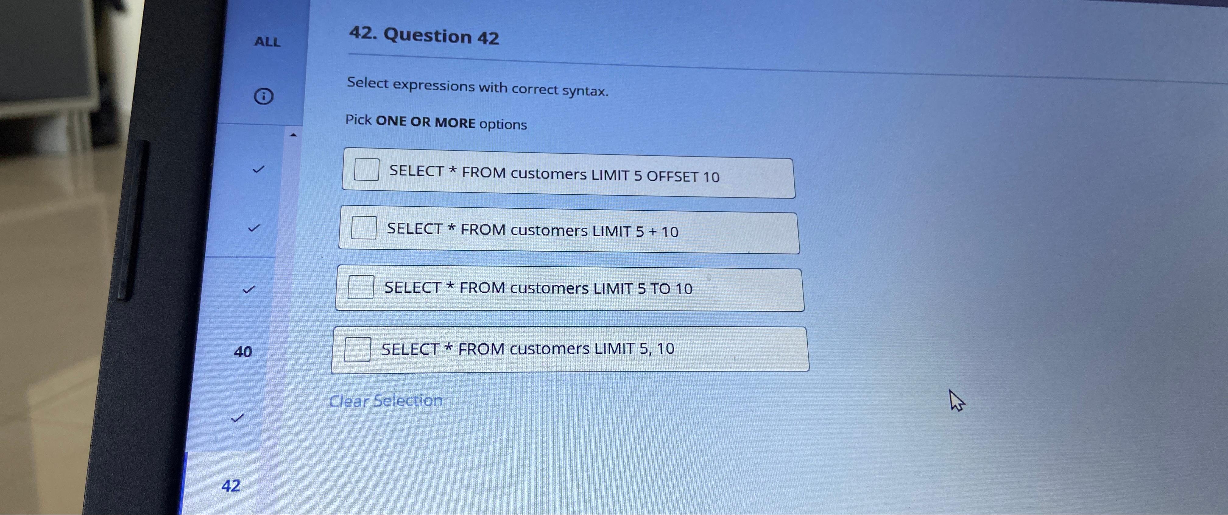 Solved Question 42Select expressions with correct | Chegg.com