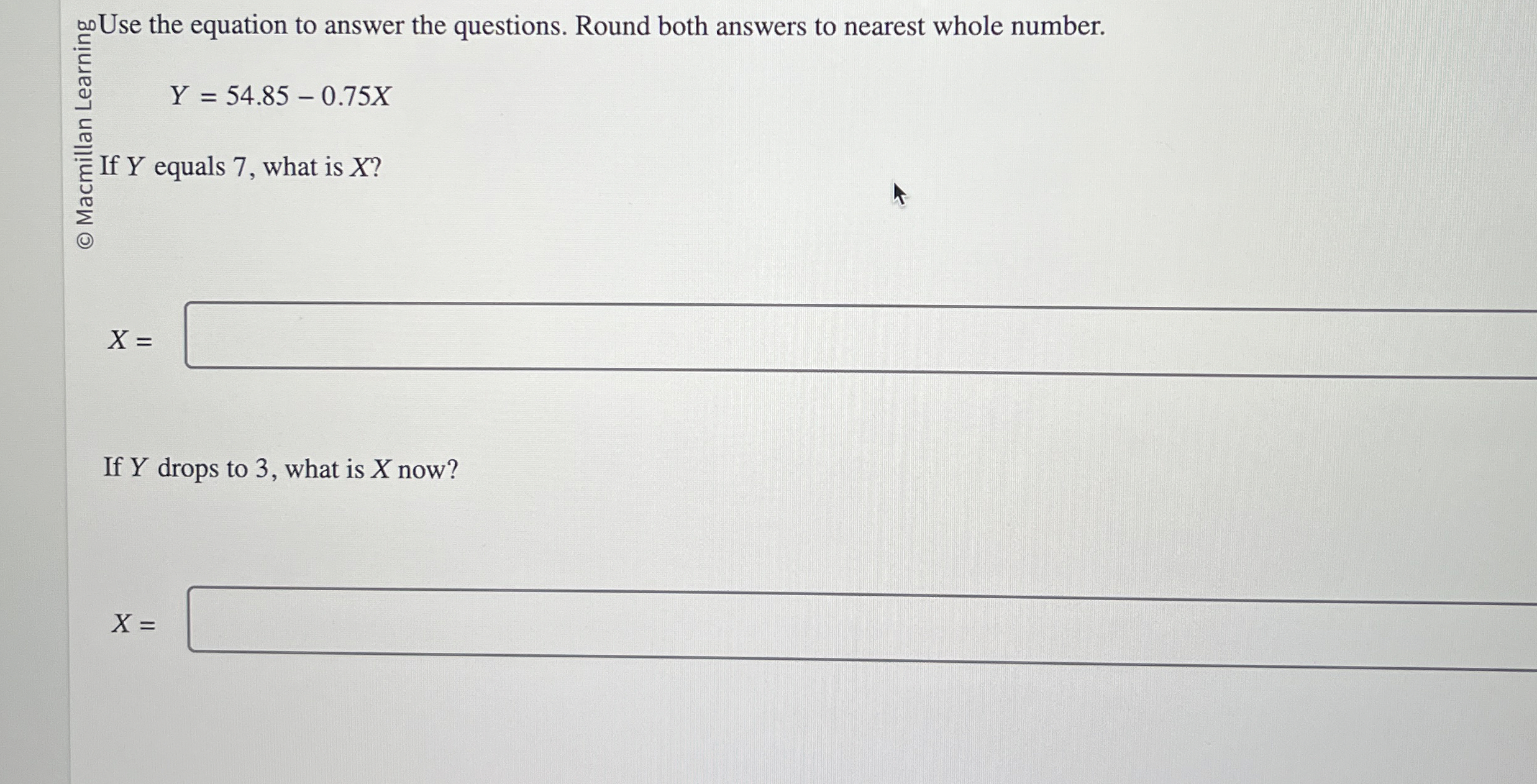 Solved ?∞ ﻿Use the equation to answer the questions. Round | Chegg.com