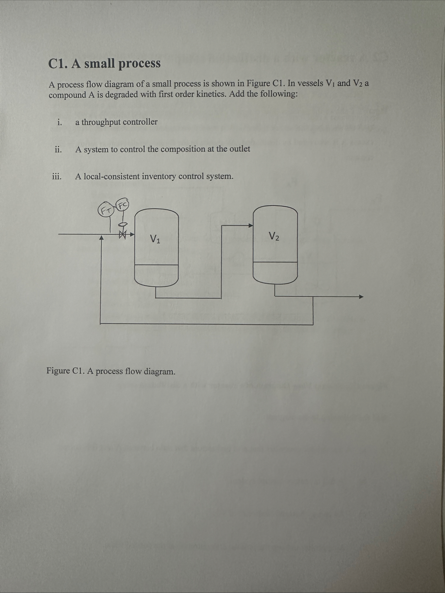 Solved C1. ﻿A small processA process flow diagram of a small | Chegg.com