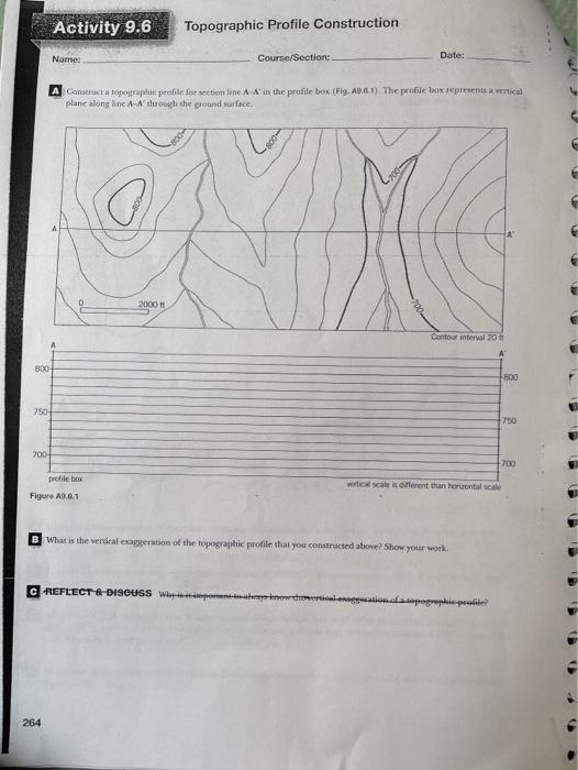 Solved Activity 9.6 Topographic Profile Construction Name: | Chegg.com