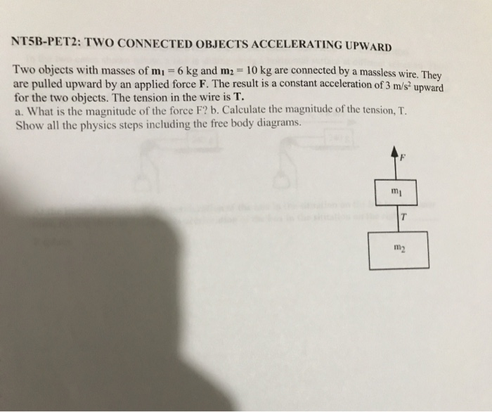 Solved NT5B-PET2: TWO CONNECTED OBJECTS ACCELERATING UPWARD | Chegg.com