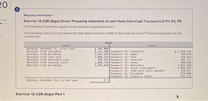 Solved Required information Exercise 12-22B (Algo) Direct: | Chegg.com