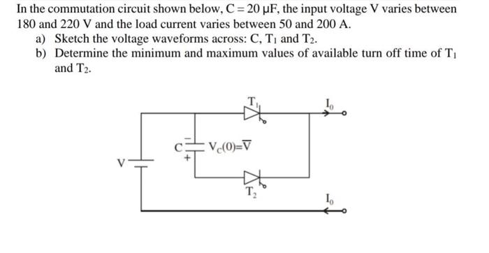 Solved In the commutation circuit shown below, C = 20 pF, | Chegg.com