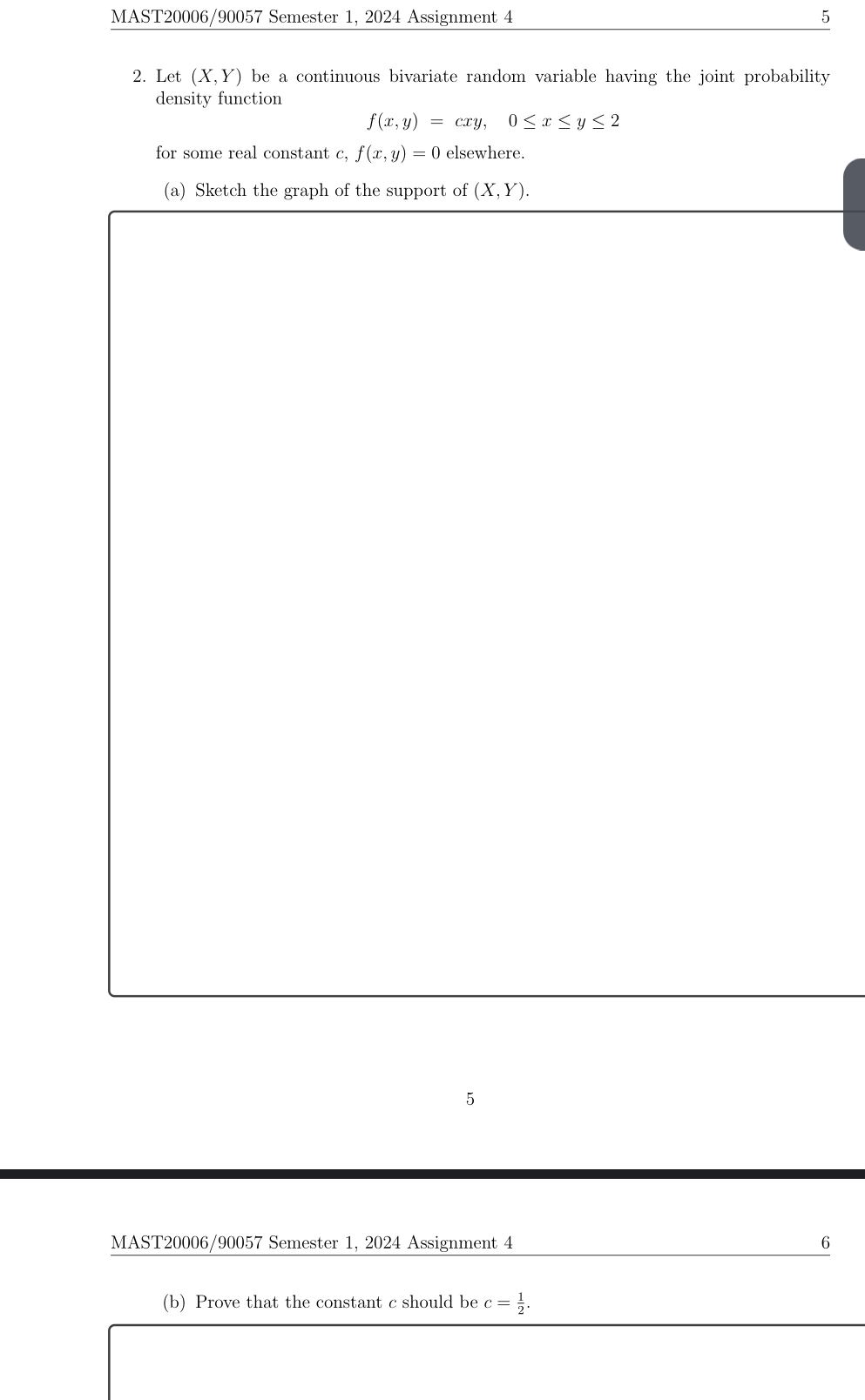 Solved MAST20006/90057 Semester 1, 2024 Assignment 452. | Chegg.com Solved MAST20006/90057 Semester 1, 2024 Assignment 452. | Chegg.com