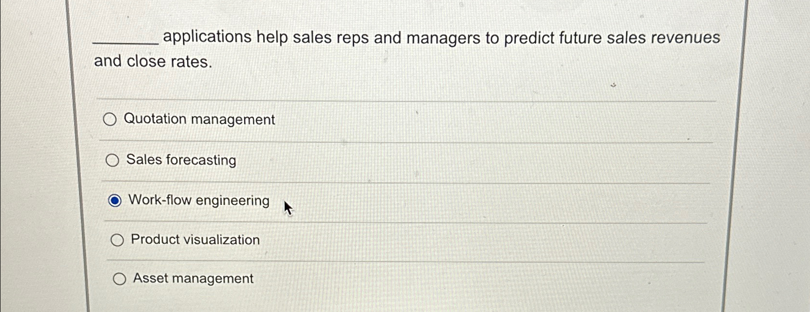 Solved applications help sales reps and managers to predict | Chegg.com