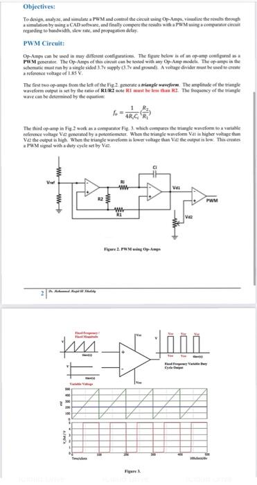 Solved Objectives: To desapre analyze and simulate a PWM and | Chegg.com