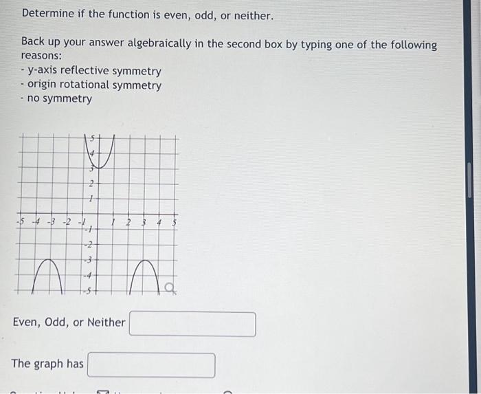 Solved Determine if the function is even, odd, or neither. | Chegg.com