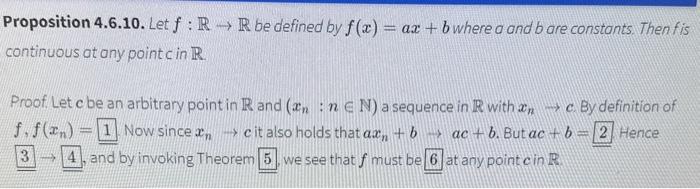 Solved Proposition 4.6.10. Let f:R→R be defined by f(x)=ax+b | Chegg.com