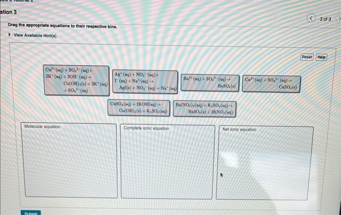 Solved Drag the appropriate equations to their respective | Chegg.com