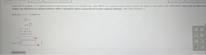 Solve the LP problem. If no optimal solution exists | Chegg.com