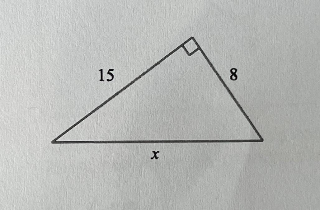 Solved For the following right triangle, find the side | Chegg.com
