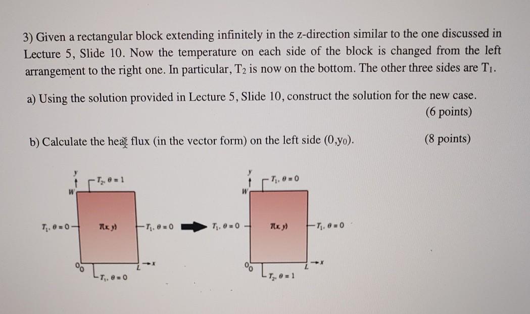 Solved 3) Given a rectangular block extending infinitely in | Chegg.com