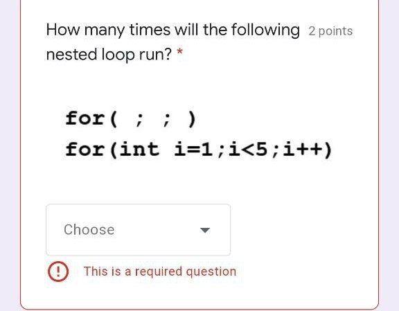 Solved How many times will the following 2 points nested | Chegg.com