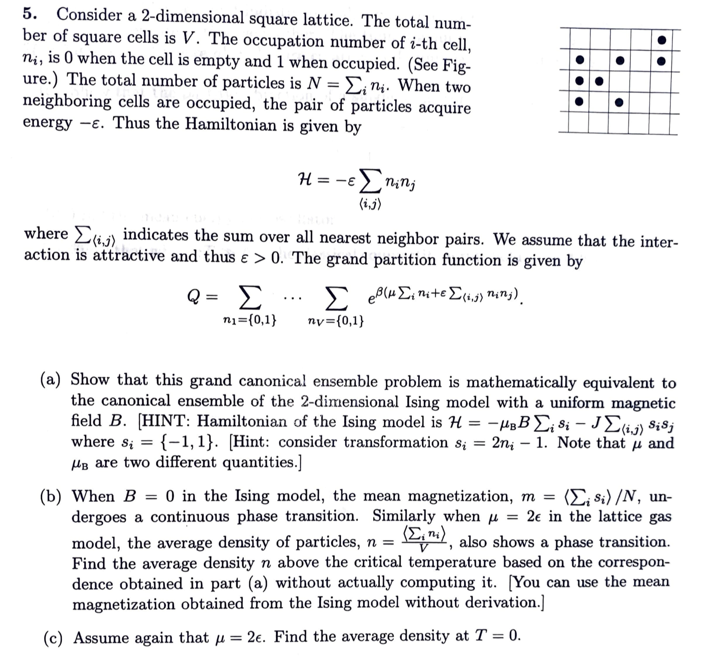 Solved Consider a 2-dimensional square lattice. The total | Chegg.com
