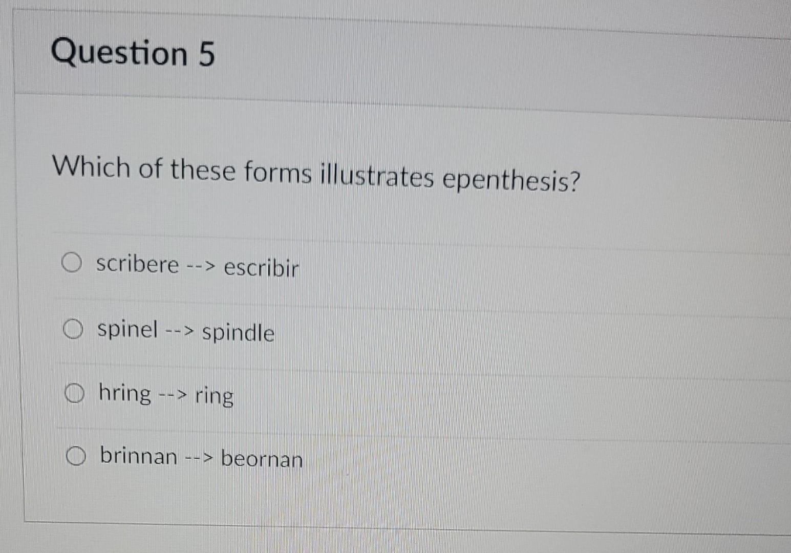 Question 5 Which of these forms illustrates | Chegg.com
