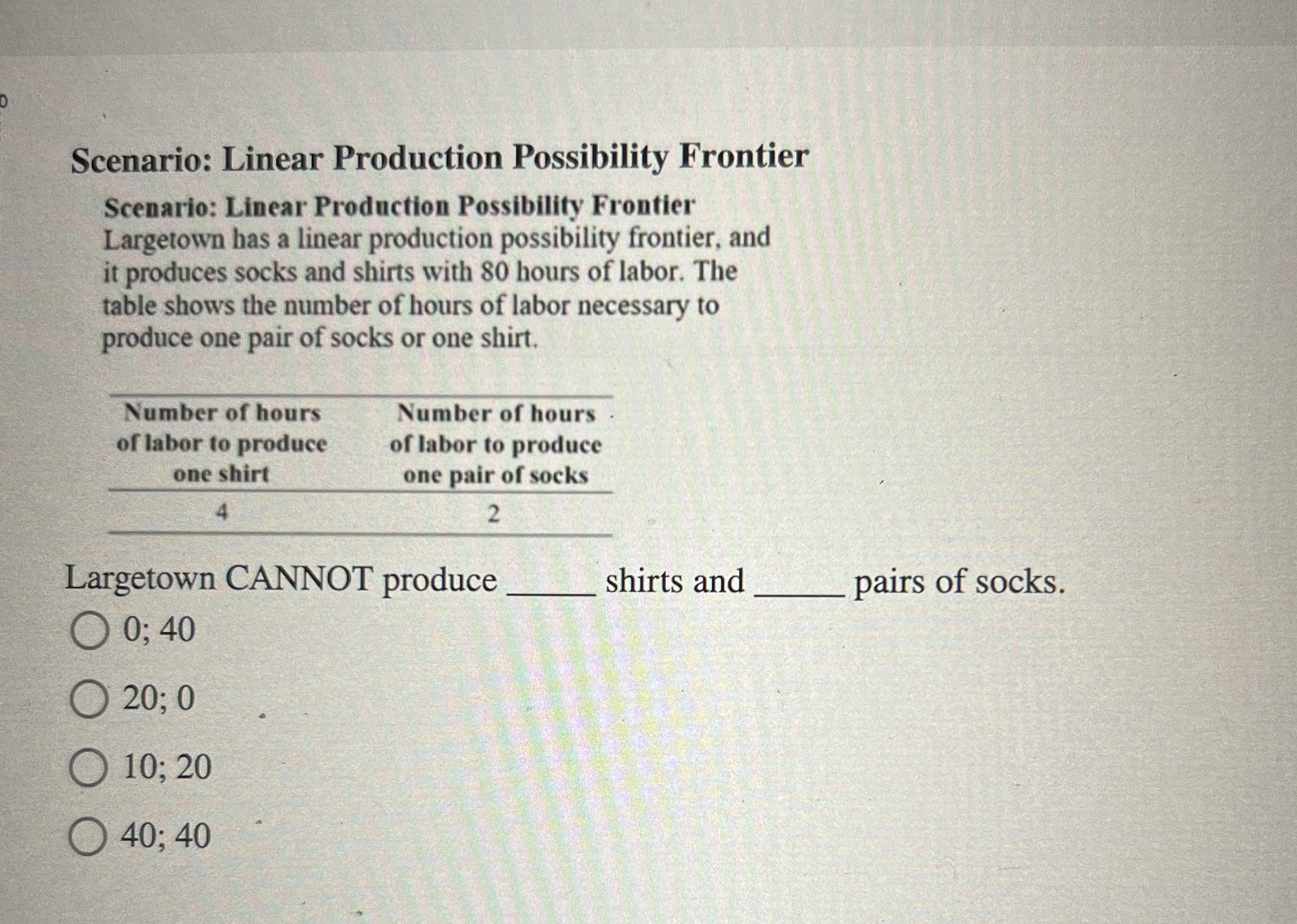 Solved Scenario: Linear Production Possibility | Chegg.com