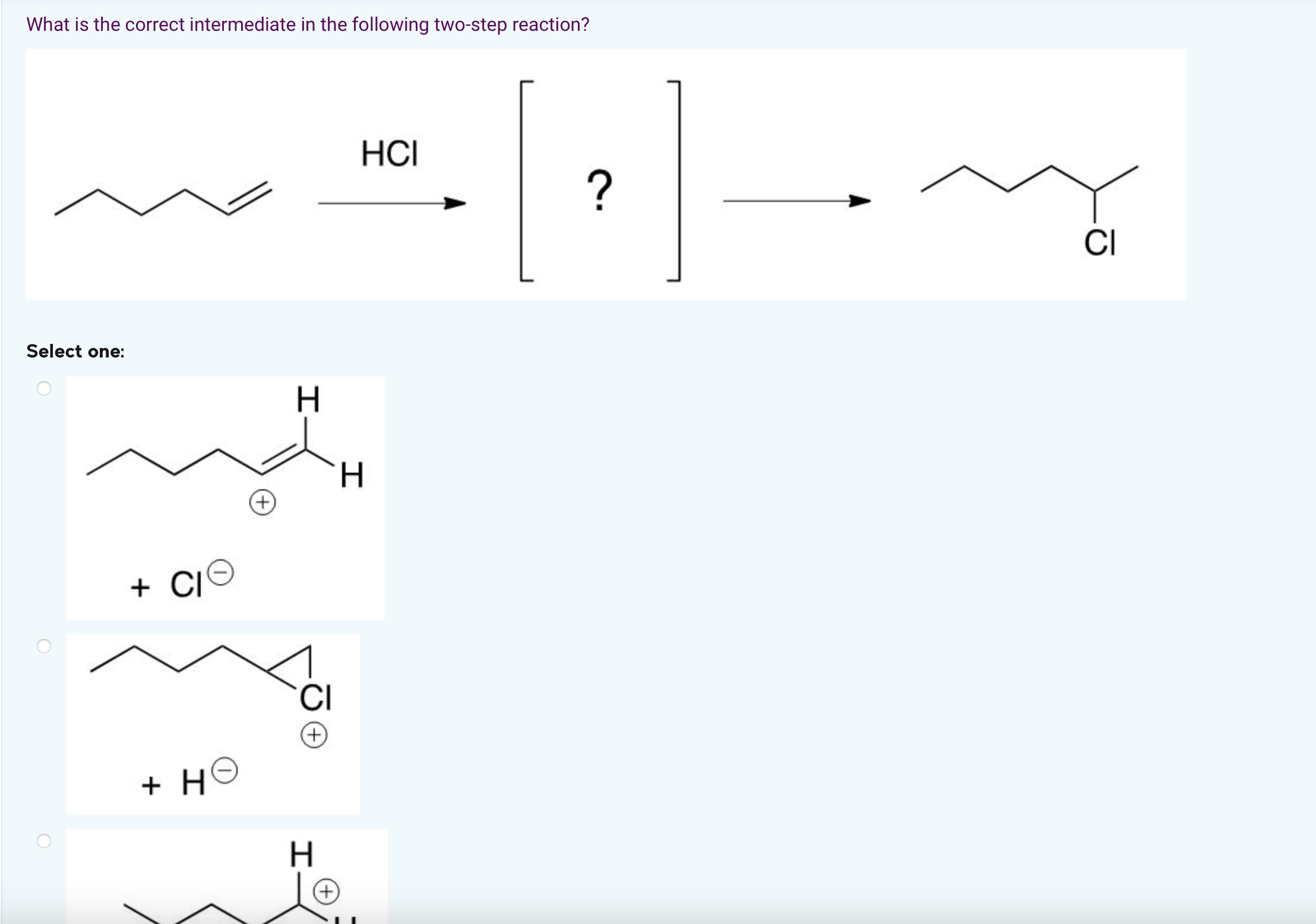 Solved What is the correct intermediate in the following | Chegg.com