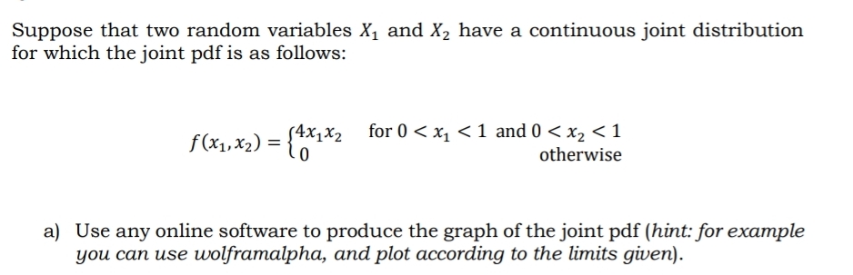 Solved Create a graph of Suppose that two random variables | Chegg.com