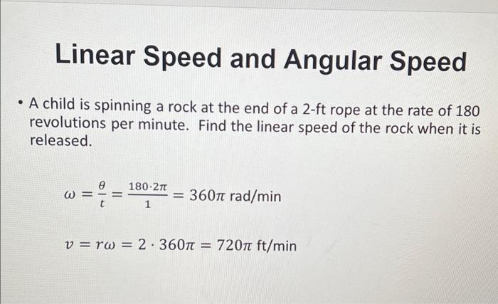Solved Linear Speed and Angular Speed - A child is spinning | Chegg.com