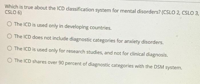 Solved which is true about the ICD classification system for | Chegg.com