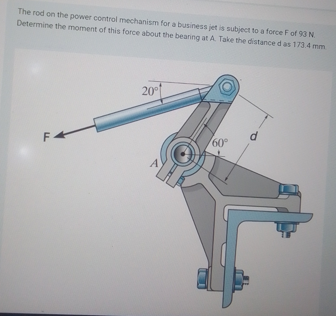 Solved The rod on the power control mechanism for a business | Chegg.com
