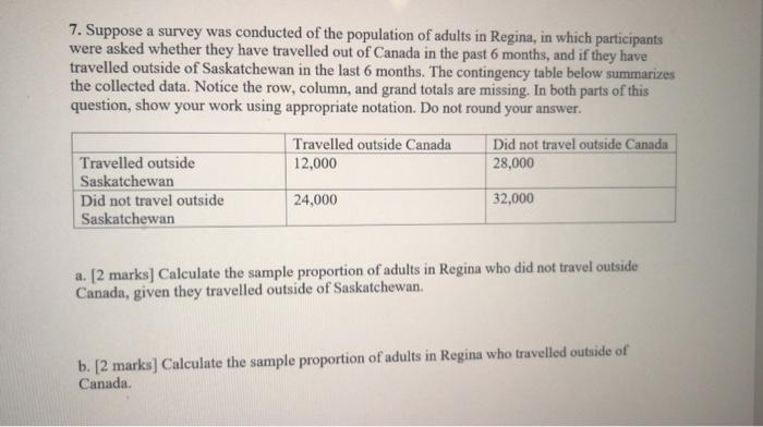 Solved 7. Suppose a survey was conducted of the population | Chegg.com Solved 7. Suppose a survey was conducted of the population | Chegg.com